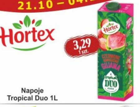 Hortex Tropical Duo Napój wieloowocowy czerwone winogrono gujawa 1 l - promocja PSS Społem ...