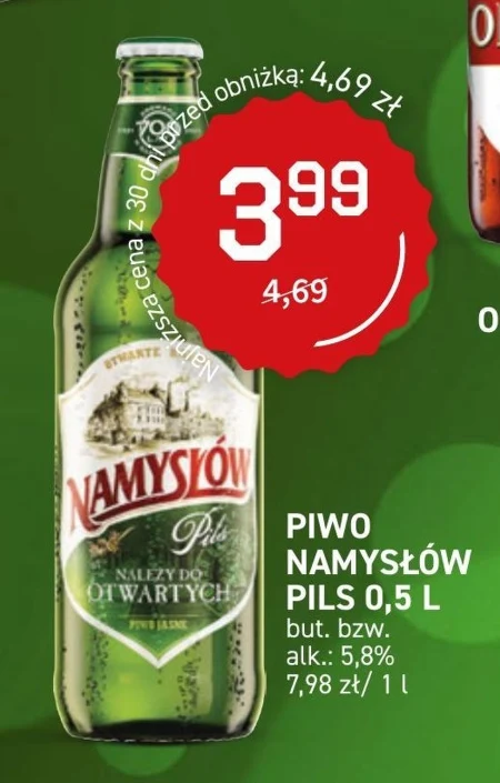 Namysłów Pils Piwo jasne 500 ml - 14% TANIEJ! - promocja Duży Ben - Ding.pl