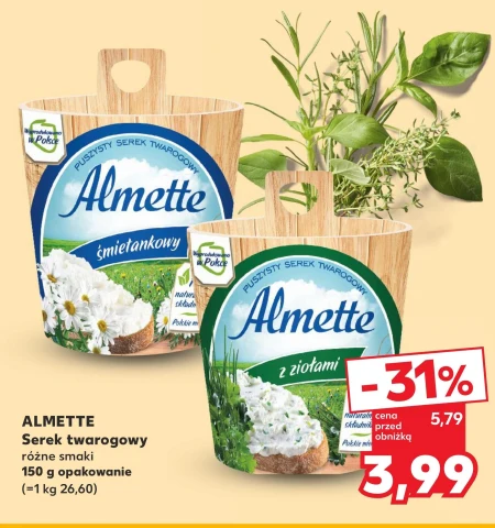 Serek twarogowy Almette - 31% TANIEJ! - promocja Kaufland - Ding.pl