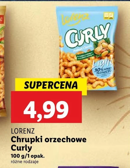 Lorenz Curly Light Chrupki kukurydziane ze świeżo zmielonymi orzeszkami ...