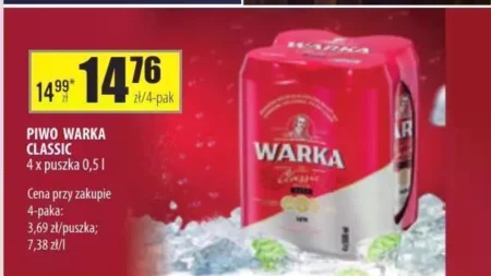 Warka Classic Piwo jasne 4 x 500 ml - promocja PSS Społem Szczecin ...