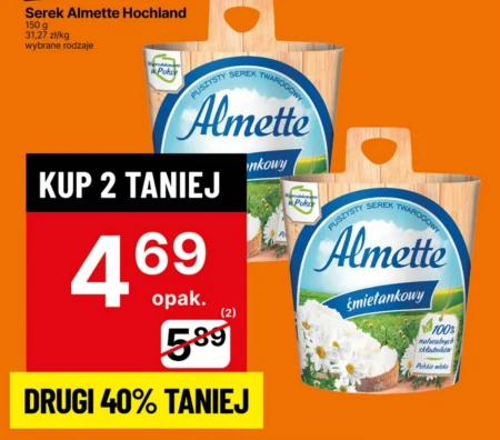 Almette Puszysty serek twarogowy śmietankowy 150 g - 20% TANIEJ ...