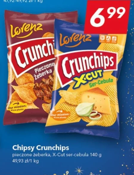 Crunchips X-Cut Chipsy ziemniaczane solony 140 g - promocja Lewiatan ...