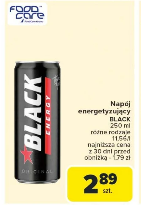 Black Energy Original Gazowany napój energetyzujący 250 ml - -61% ...