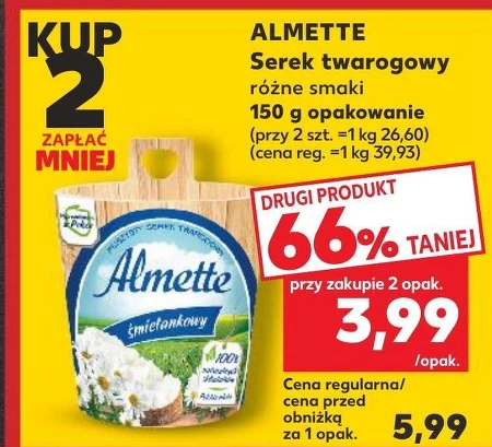 Almette Puszysty serek twarogowy śmietankowy 150 g - 33% TANIEJ ...