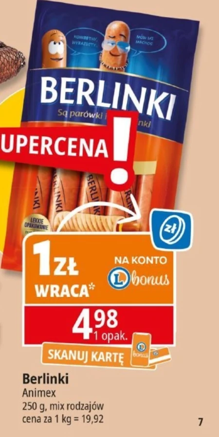 Berlinki Kiełbasa pepperoni 250 g - promocja E.Leclerc - Ding.pl