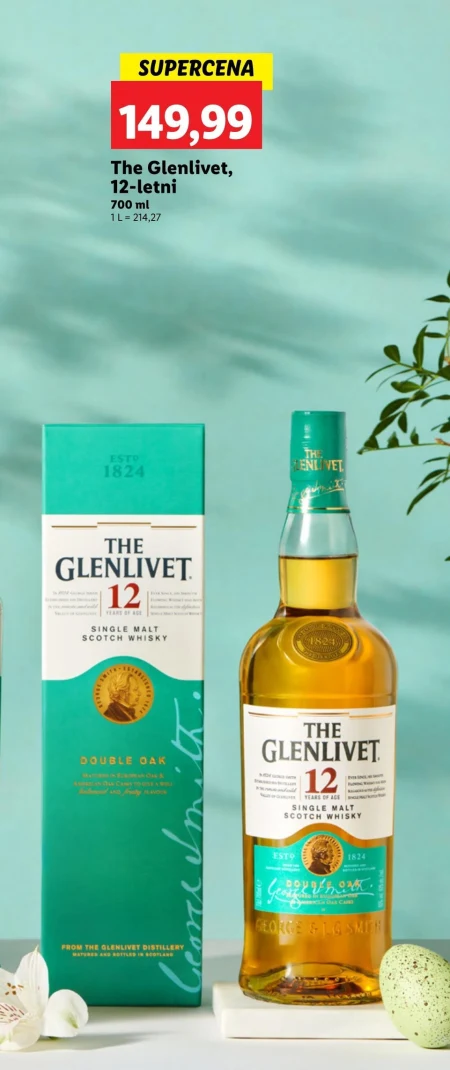 The Glenlivet 12 Years of Age Single Malt Scotch Whisky 700 ml - promocja Lidl - Ding.pl