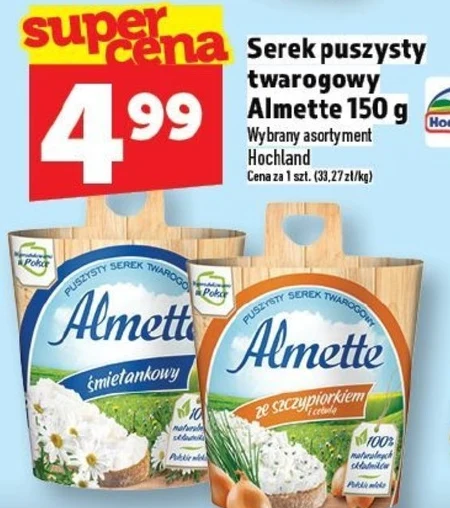 Almette Puszysty serek twarogowy śmietankowy 150 g - promocja Topaz ...