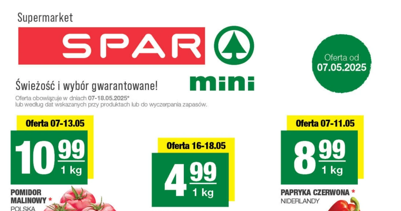 SPAR mini Gazetka Promocyjna - oferty, rabaty, kupony [07.05 do 18.05. ...
