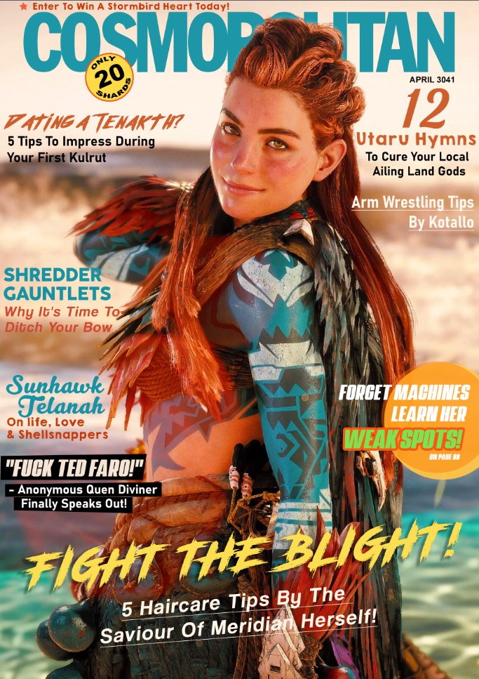 Fan Horizon Forbidden West prezentuje jak wyglądałaby Aloy na okładce ...