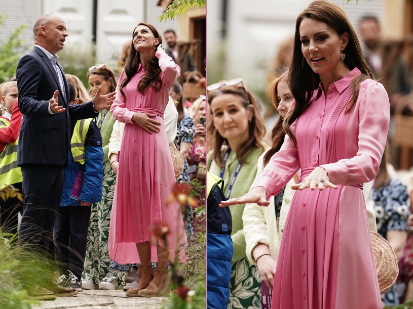 Księżna Kate w ciąży? W różowej sukni celowo zasłaniała brzuszek (ZDJĘCIA) - pomponik.pl