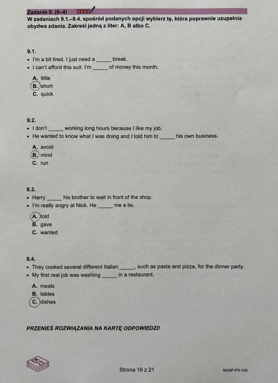 Matura 2025. Arkusze CKE i propozycje rozwiązań. Język angielski, poziom podstawowy - RMF 24