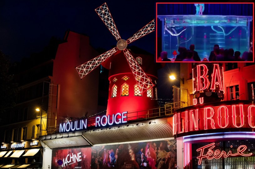 Francja. Paryż. Moulin Rouge koniec z przedstawieniem z wężami w ...