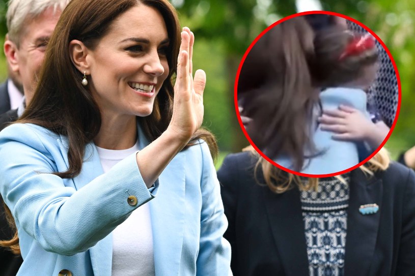 Kate i William powitali tłumy w dniu po koronacji. Gest Kate chwyta za ...