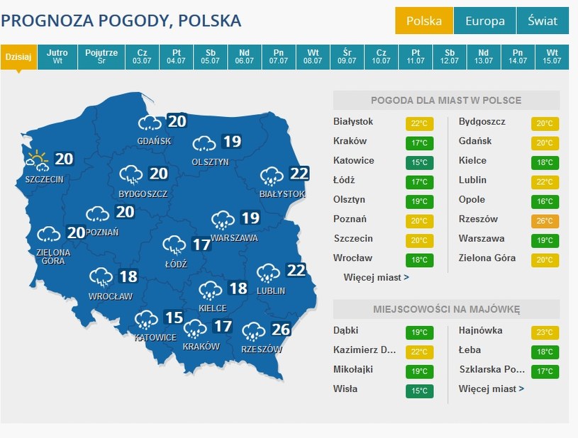 Burze, deszcze i ochłodzenie. Lata nie widać - Pogoda w INTERIA.PL